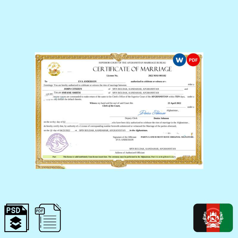 Requirements for Marriage Certificate